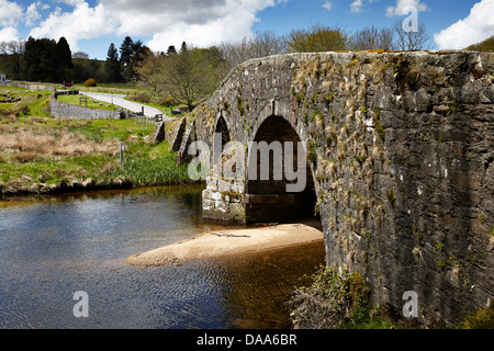 Turnpike bridge at Two Bridges on Dartmoor. Near Princetown. Devon ...