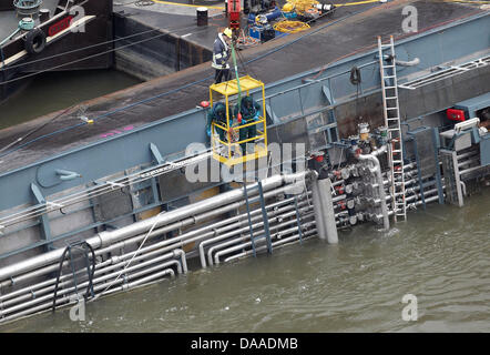 Thomas the capsized barge on the River Aire in Castleford Stock Photo ...