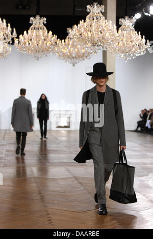 A model wears a creation as part of the Dior Homme Spring Summer 2027 ...