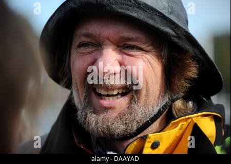 Adventurist and climate activist Arved Fuchs gives an interview in the ...