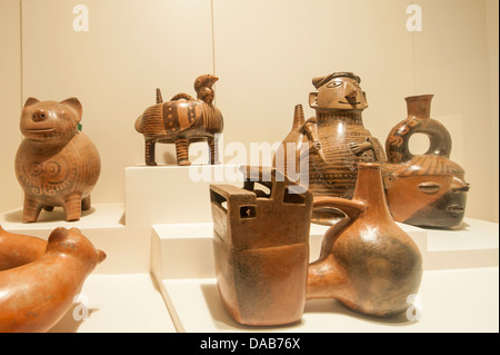 Peru, Lima. Inca statues artifacts at the National Museum of ...