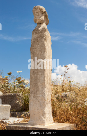 Statue near the Exedra and Sacred Way, Delos Archaeological Site, Delos ...