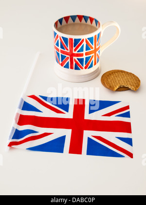 Tea in British flag mug Stock Photo - Alamy