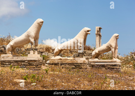 Naxian lion statues, Terrace of the Lions, Delos, Cyclades Islands ...