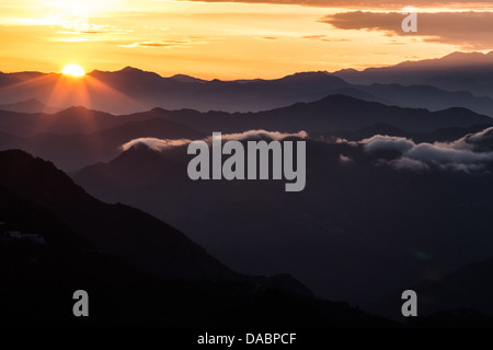 Sunset from Mussoorie, India Stock Photo - Alamy