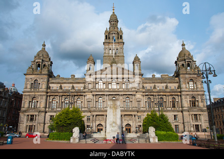 Victorian era Glasgow City Chambers town hall (1888) George Square ...