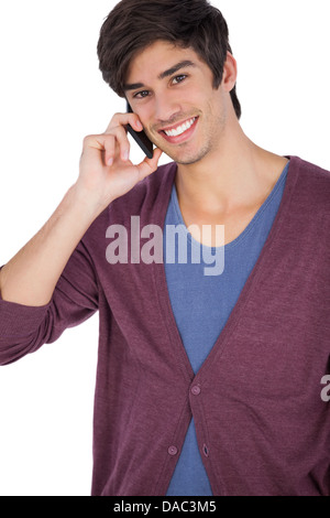 Portrait of young attractive man calling by phone Stock Photo - Alamy
