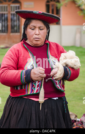 Traditionally red dress dressed costume clothing sweater Inca Incan ...