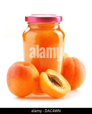 apricot jam isolated on white background Stock Photo - Alamy
