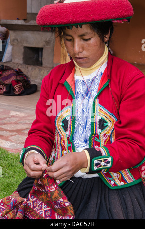 Traditionally red dress dressed costume clothing sweater Inca Incan ...