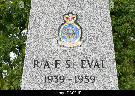 RAF WWII war memorial stone St Eval Church North Cornwall UK Stock ...