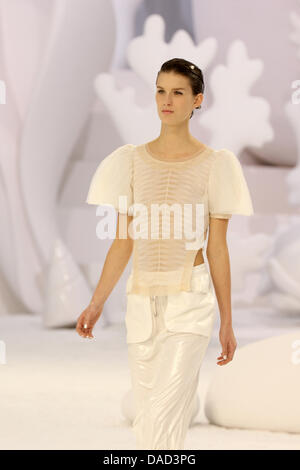 A model wears a creation for the Chanel ready-to-wear Spring/Summer ...