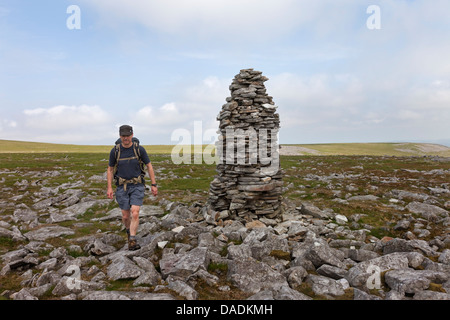 Currick (Cairn) on the Plateau of Cross Fell North Pennines England UK ...