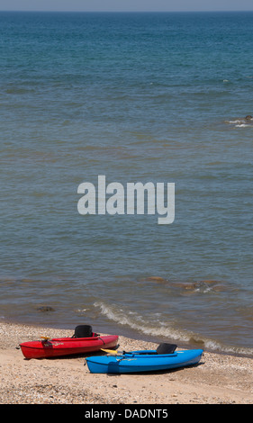 Lexington, Michigan - Kayaks on Lake Huron beach Stock Photo - Alamy