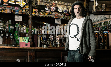 Comic actor Milo McCabe in character as his Scottish train spotter and ...