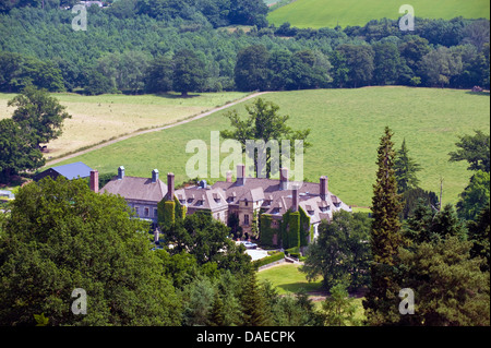 View over Llangoed Hall a luxury country house hotel near the village ...