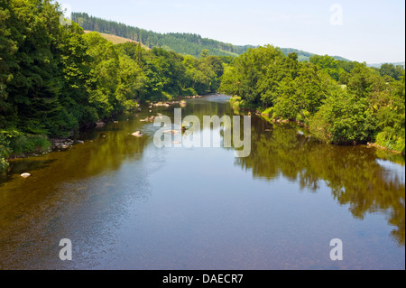 River Wye looking upstream from Boughrood Powys Mid Wales UK Stock ...
