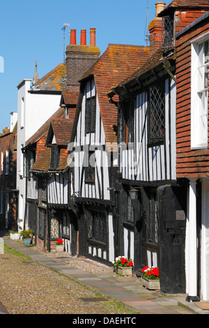 Rye, Sussex. Medieval timbered timber framed houses in Church Square ...