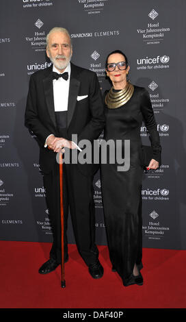 British actor Christopher Lee UNICEF Goodwill Ambassador, left, and its ...