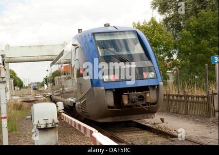 High Speed French SNCF Intercity Train Level Crossing Gravelines France ...