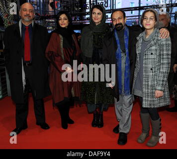 Iranian actor Babak Karimi (L-R), Iranian actress Sarina Farhadi ...
