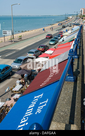 A strip of café's, along the seafront at Southend on Sea, known as 'the ...