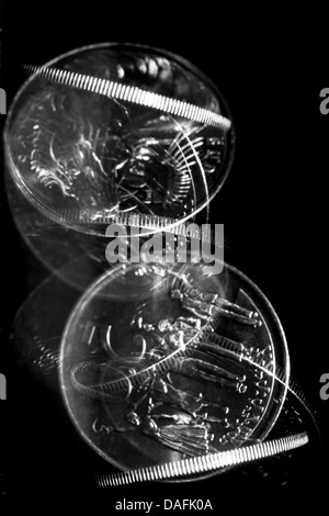 Stroboscopic effect created using flash capturing the motion ice as it ...