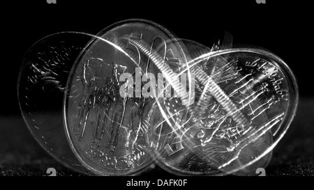 Stroboscopic effect created using flash capturing the motion ice as it ...