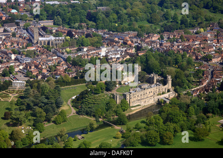 Aerial view of the Warwick castle, England Stock Photo - Alamy