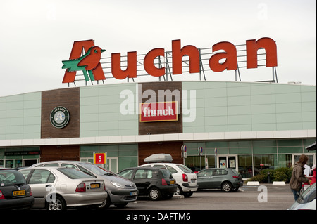 Auchan Supermarket Calais France Logo Hypermarket Stock Photo - Alamy