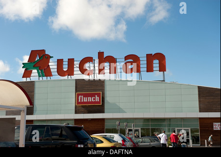 Auchan Supermarket Calais France Logo Hypermarket Stock Photo - Alamy