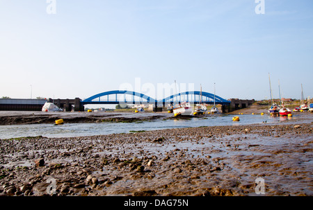 Creative shot of Foryd / Voryd Harbour, Rhyl bridge taken at low tide ...