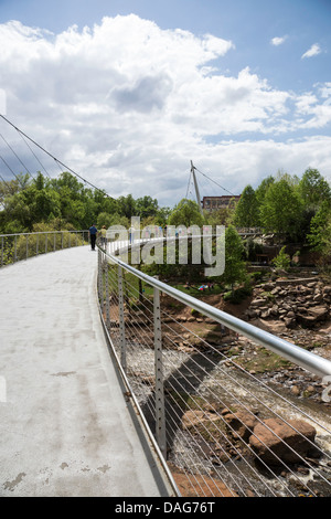 Liberty Bridge and Falls Park on the Reedy in Spring, Greenville, South ...