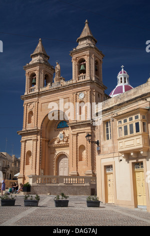 Church of Our Lady of Pompei in Marsaxlokk, Malta island Stock Photo ...