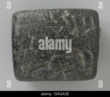This tabloid stamp seal, from ancient Mesopotamia, showcases intricate ...