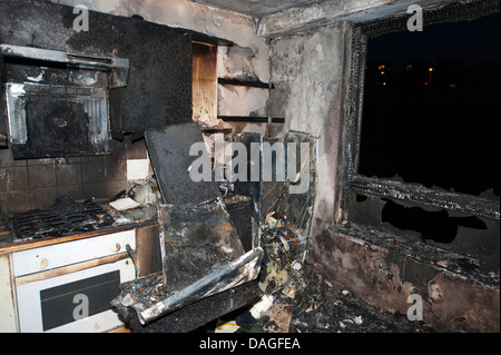 Severe Kitchen Cooker House Fire Burnt Destroyed Stock Photo - Alamy