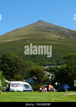Aberafon campsite with Gyrn Goch, 1,500ft, in the distance near ...