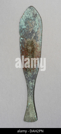 This knife blade features a modern inscription, offering insight into ...