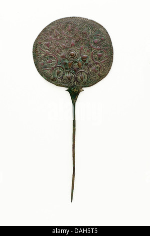 A disc-headed pin, part of the LACMA collection, highlighting intricate ...