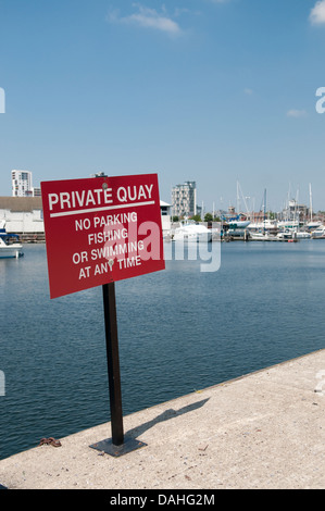 Private fishing and no swimming signpost Stock Photo - Alamy