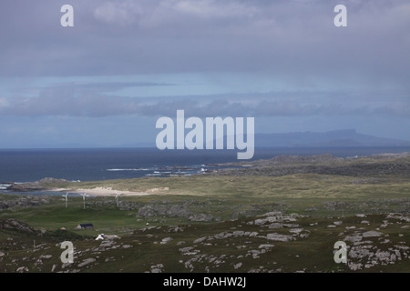 Isle of Eigg viewed from Ben Hogh Isle of Coll Scotland July 2013 Stock ...