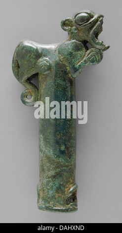 This whetstone socket is an ancient tool used for sharpening. Its ...