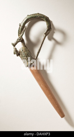 This whetstone socket was used for sharpening tools in ancient times ...