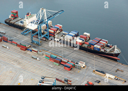 Aerial view of the Port of Charleston Wando Terminal in Charleston, SC ...