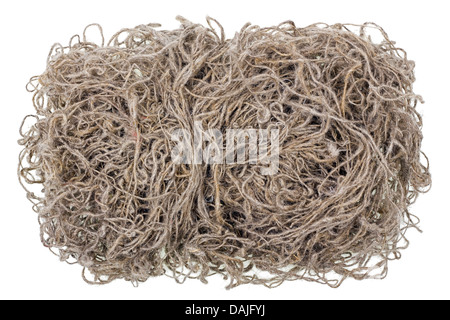The concept of organic chaos. Tangled rope of nature flax fiber ...