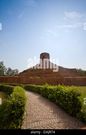 Chaukhandi Stupa ; Sarnath ; Varanasi ; Uttar Pradesh ; India ; asia ...