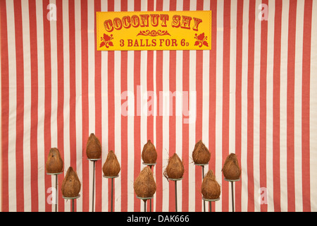 Coconut shy at the Fairground Stock Photo: 14612196 - Alamy