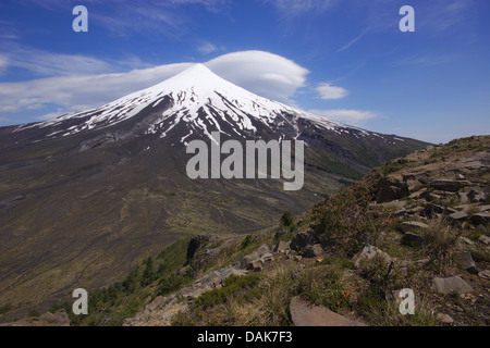 volcano Osorno, Chile, Patagonia, as seen from Saltos de Petrohue ...