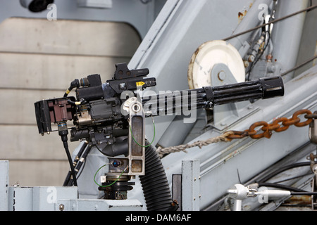 Navy ship , mounted machine gun , Bombay , Mumbai , Maharashtra , India ...