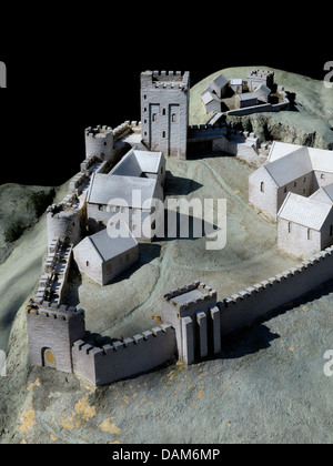 A model of Peveril castle Derbyshire England uk Stock Photo - Alamy